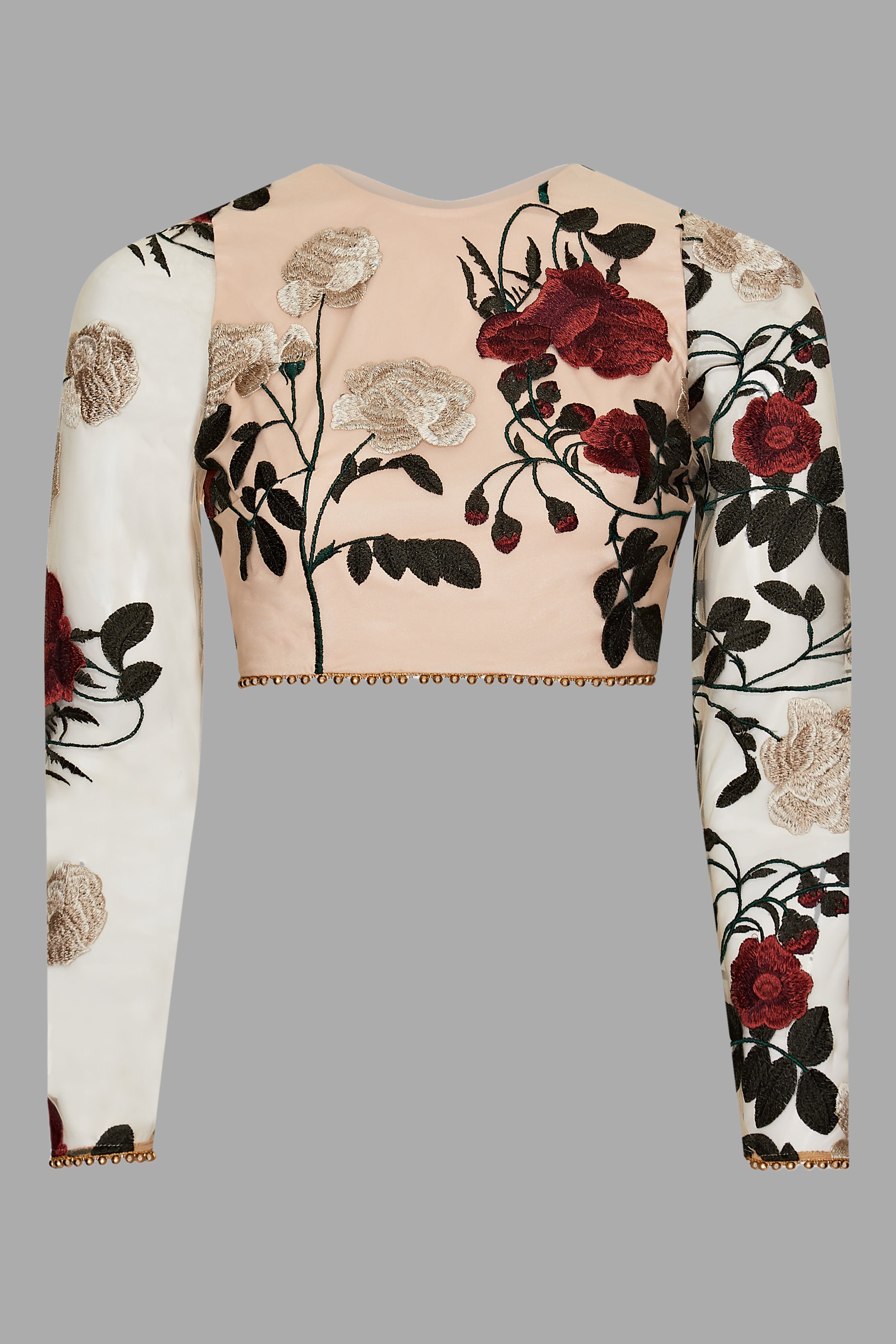 Timeless Red Rose Full Sleeve Crop Top – UME London